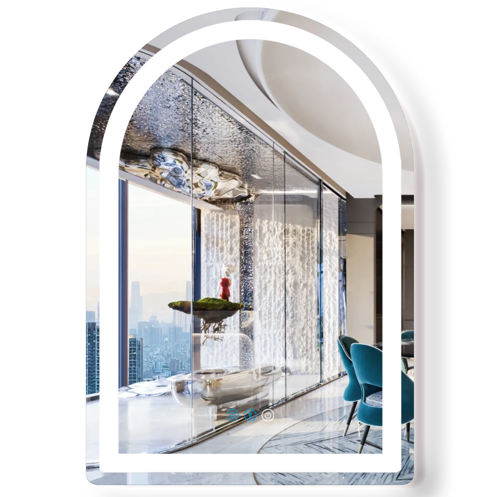 Ivy Bronx Arch Bathroom Vanity Mirror With Light 32 X 24 Inch Arched ...