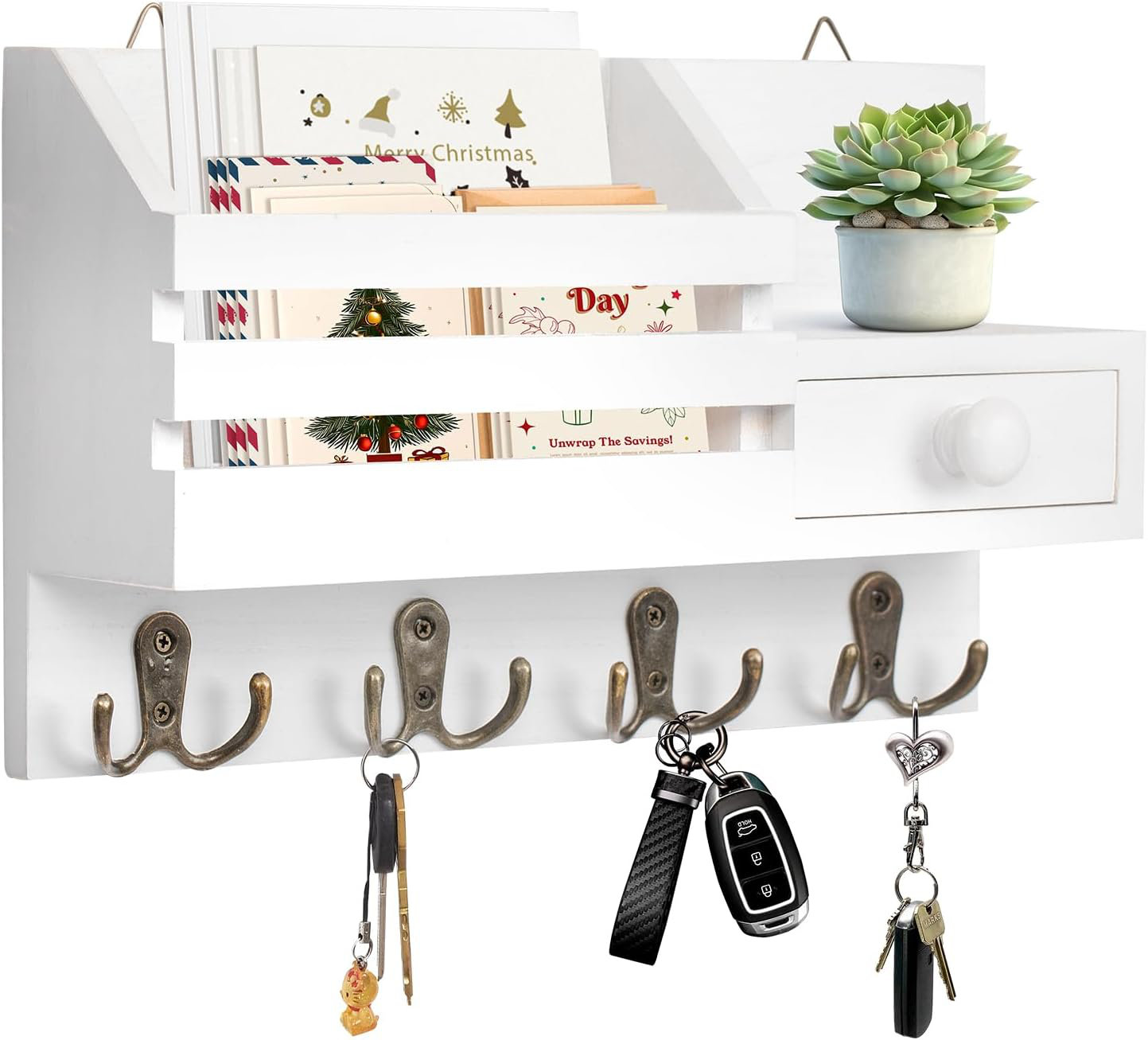 Lark Manor Key Holder Wall Mount, Wooden Adhesive Mail - Wayfair Canada
