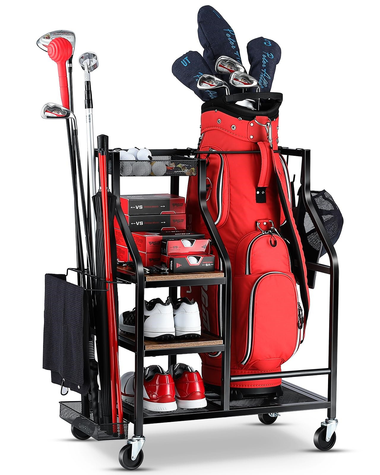 17 Stories Golf Bags Storage Garage Organizer- Golf Bag Stand For Golf ...