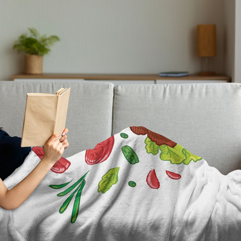 Ambesonne Taco Fleece Throw Blanket Mexican Tortilla with Veggies | Wayfair