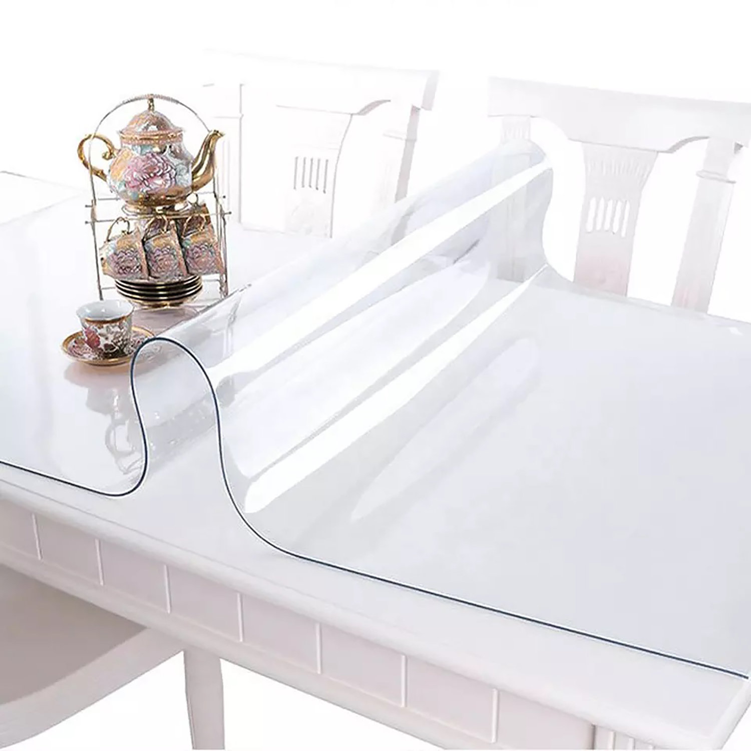 Symple Stuff Clear Plastic Vinyl Pvc Fabric Table Cover Protectorfor ...