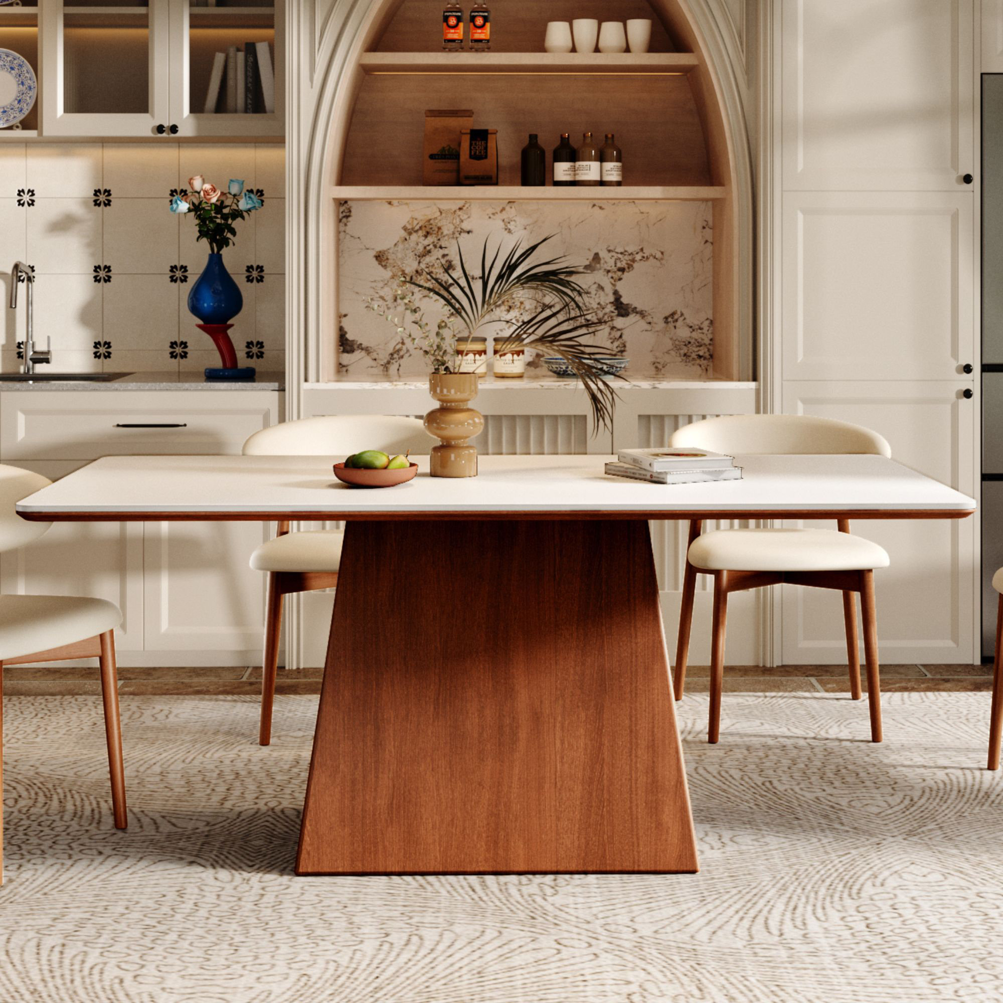 George Oliver Long Dining Table For 8/10 Modern Farmhouse Kitchen Table ...