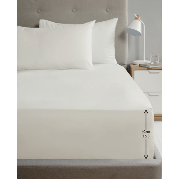 Symple Stuff Asaru 180 Thread Count Cotton Blend Percale Fitted Sheet ...