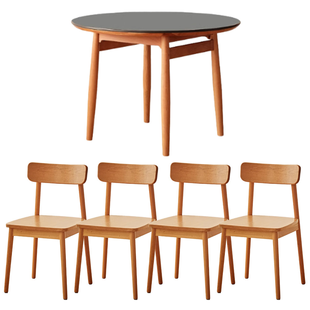 Beicang Home Beautiful Stable Rock Slab Cherry Wood Round Table ...
