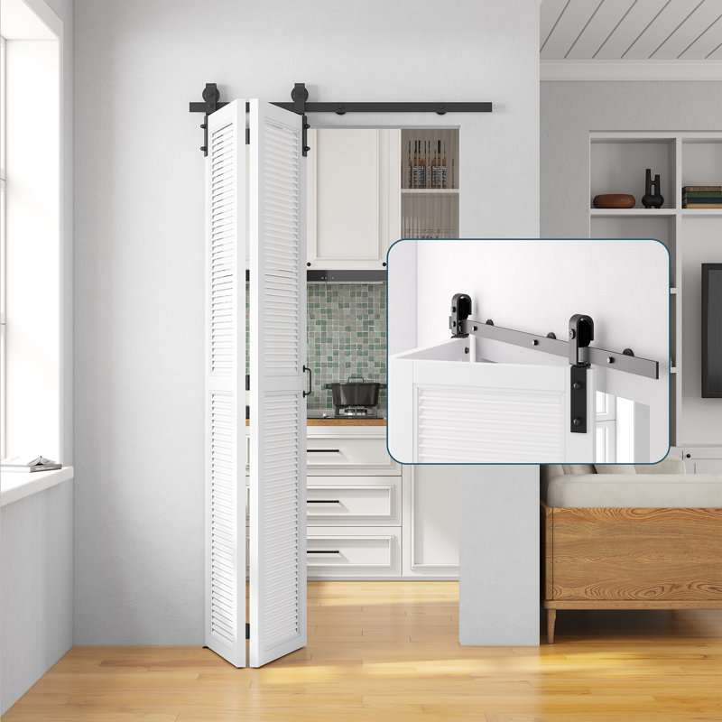 LDB_BUILDING Standard Bifold Single Barn Door Hardware Kit (Door Not ...