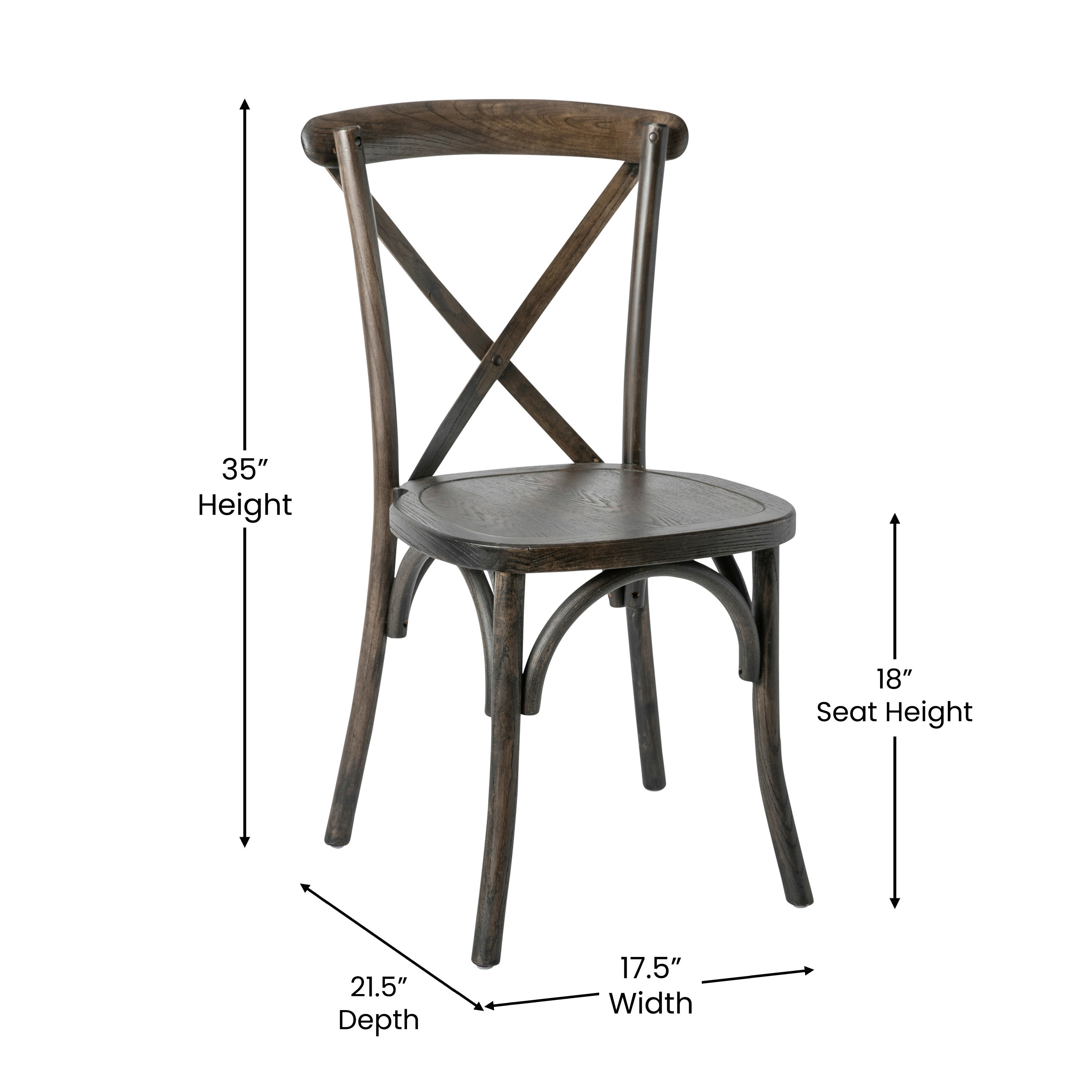 Rosalind Wheeler Arquit Stackable Cross-Back Wooden Bistro Chair ...