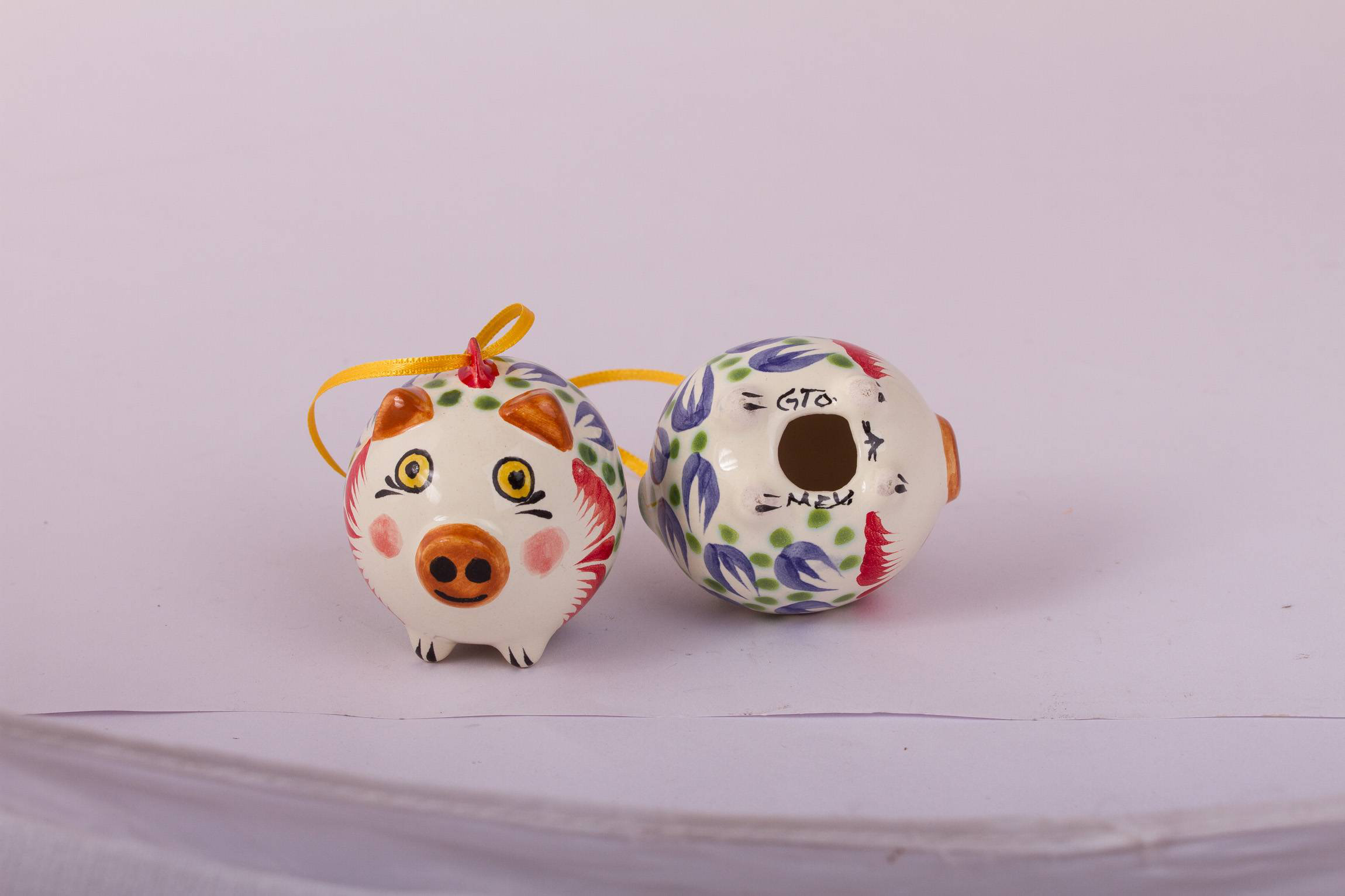 The Holiday Aisle® Cool Pigs Ceramic Hanging Figurine Ornament | Wayfair