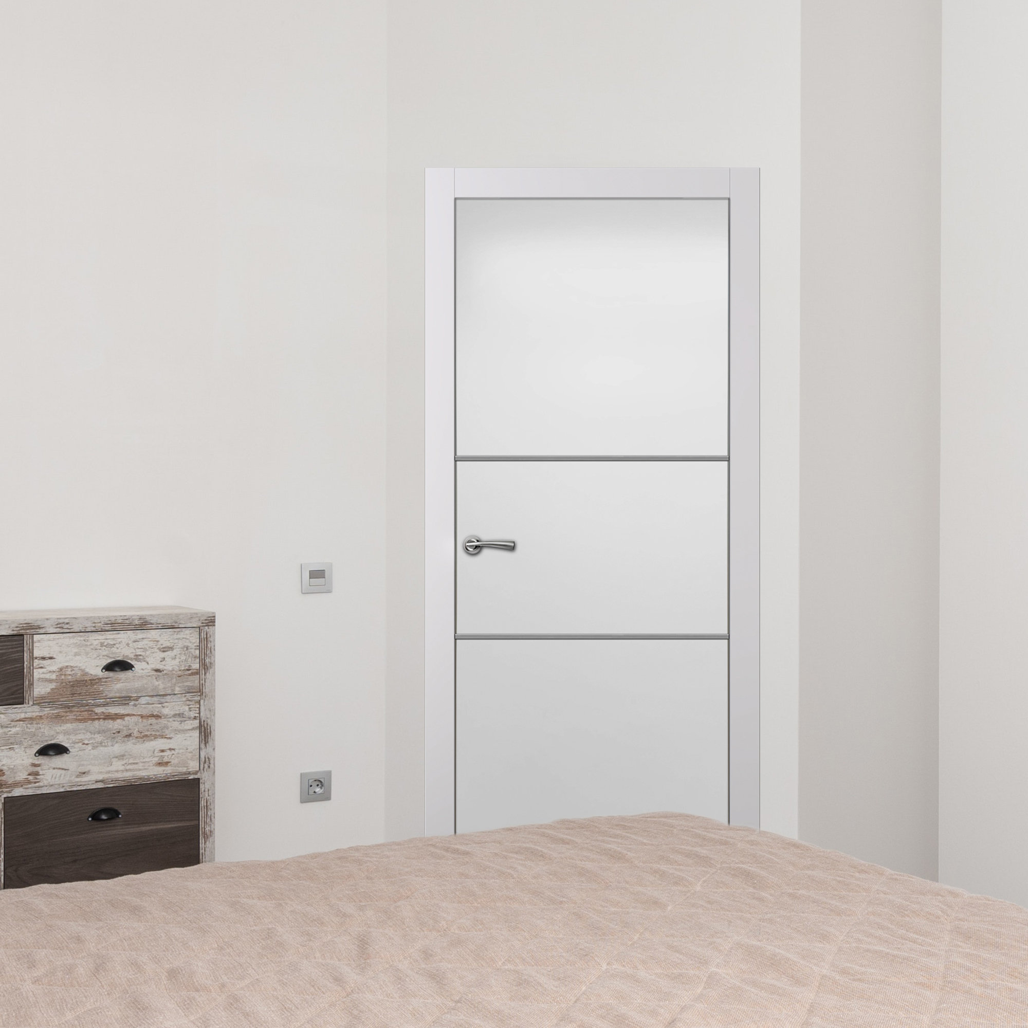 Valusso Design LLC Stripe 80'' Solid Wood Flush Slab Door | Wayfair