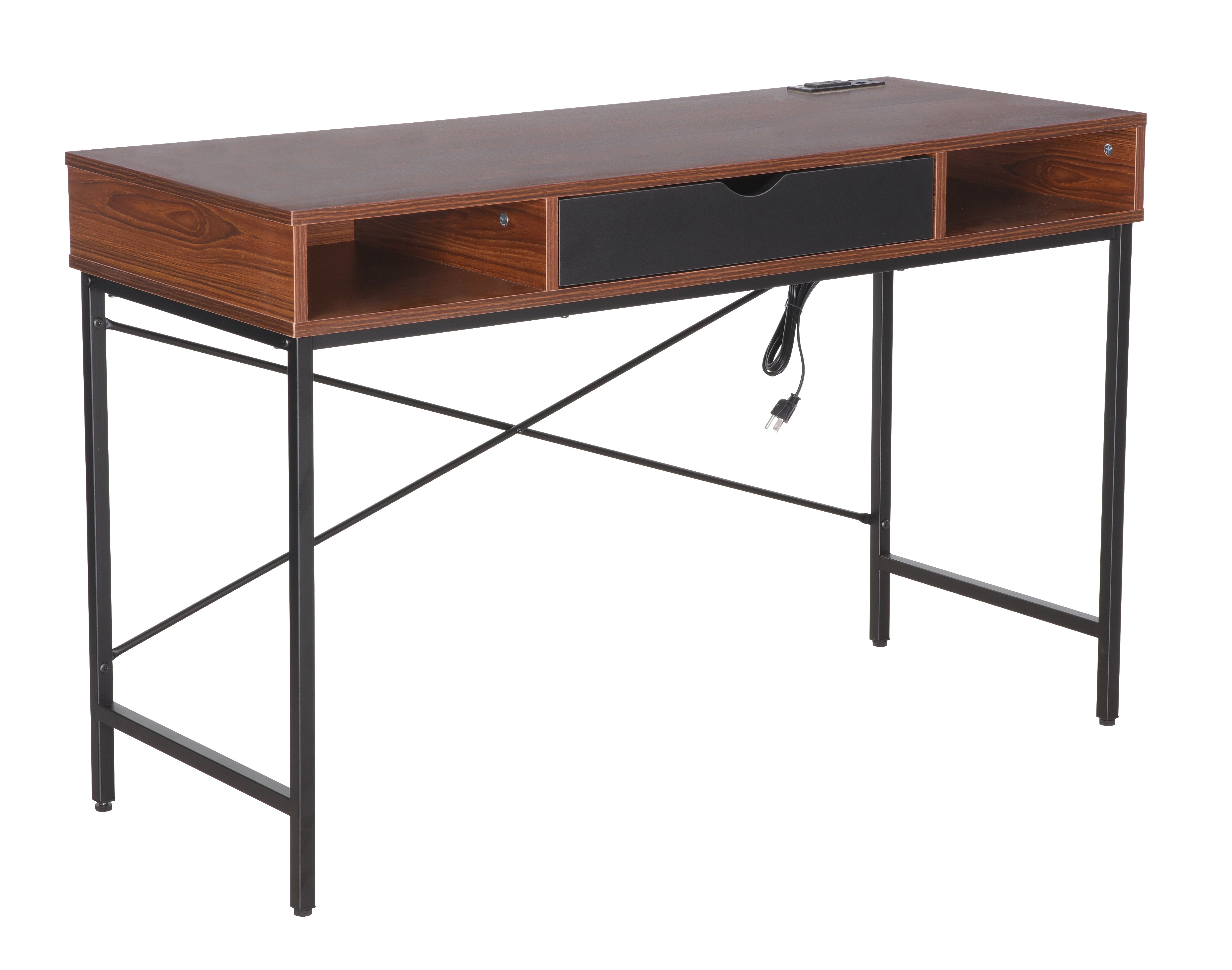 17 Stories Desk with Built-in Outlets - Modern Office Desk with USB ...