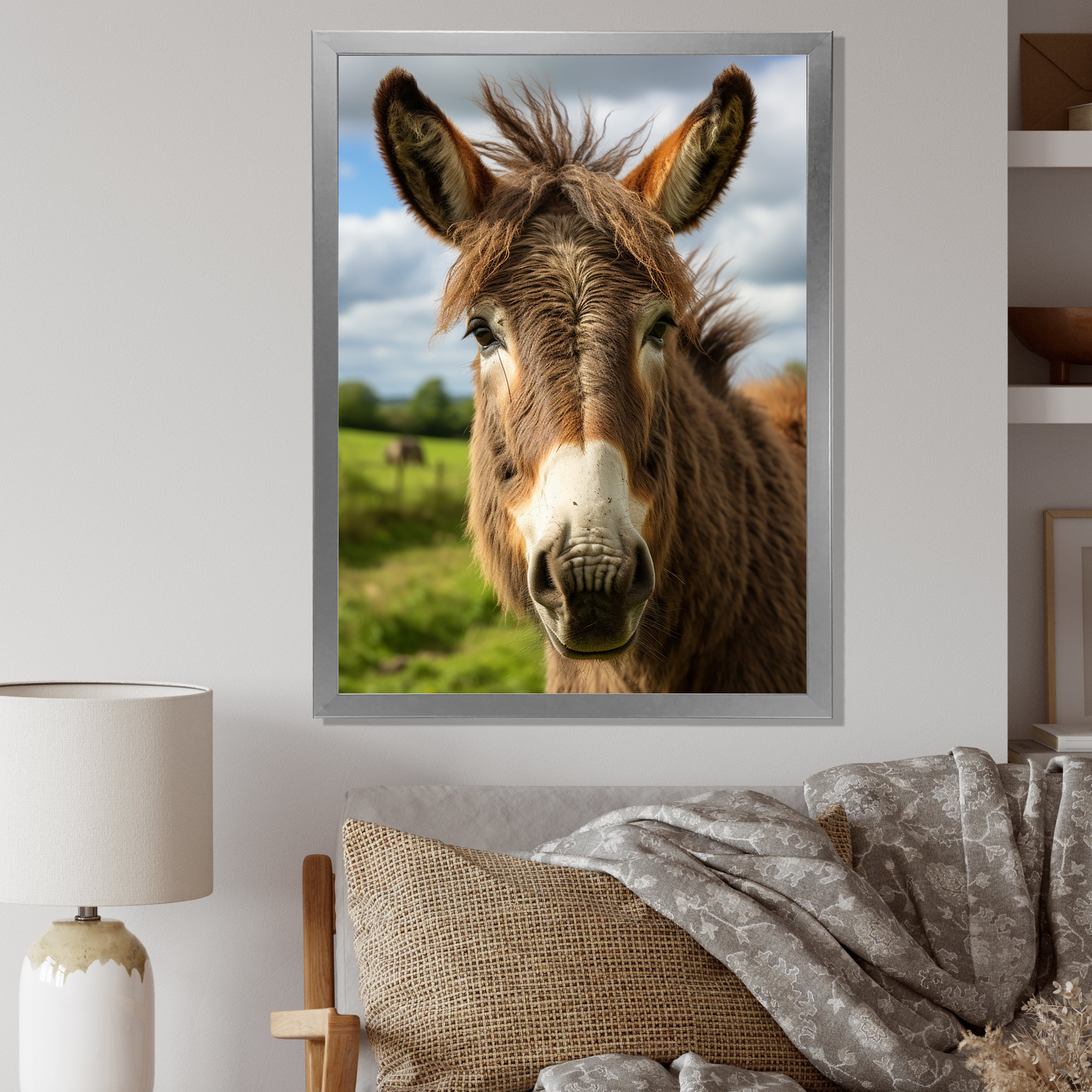 Gracie Oaks Countryside Donkey Horizon II - Donkey Wall Art | Wayfair