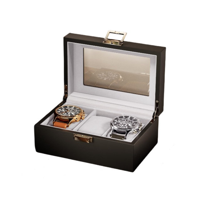 Red Barrel Studio® 3-Slot Wooden Watch Box with Glass Lid - Watch ...