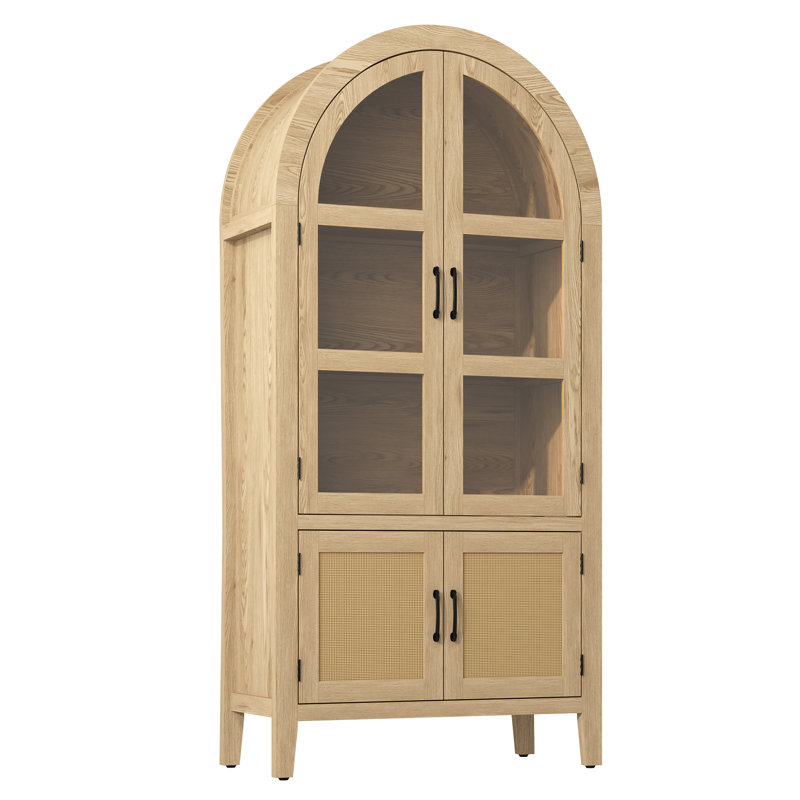 Bayou Breeze 71'' Tall Arched Bookcase with Glass Door - Wayfair Canada