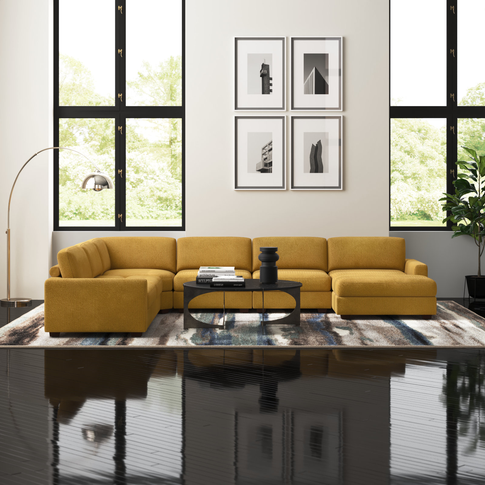 Wade Logan® Aristedes 164" Wide Left Hand Facing Modular Corner ...
