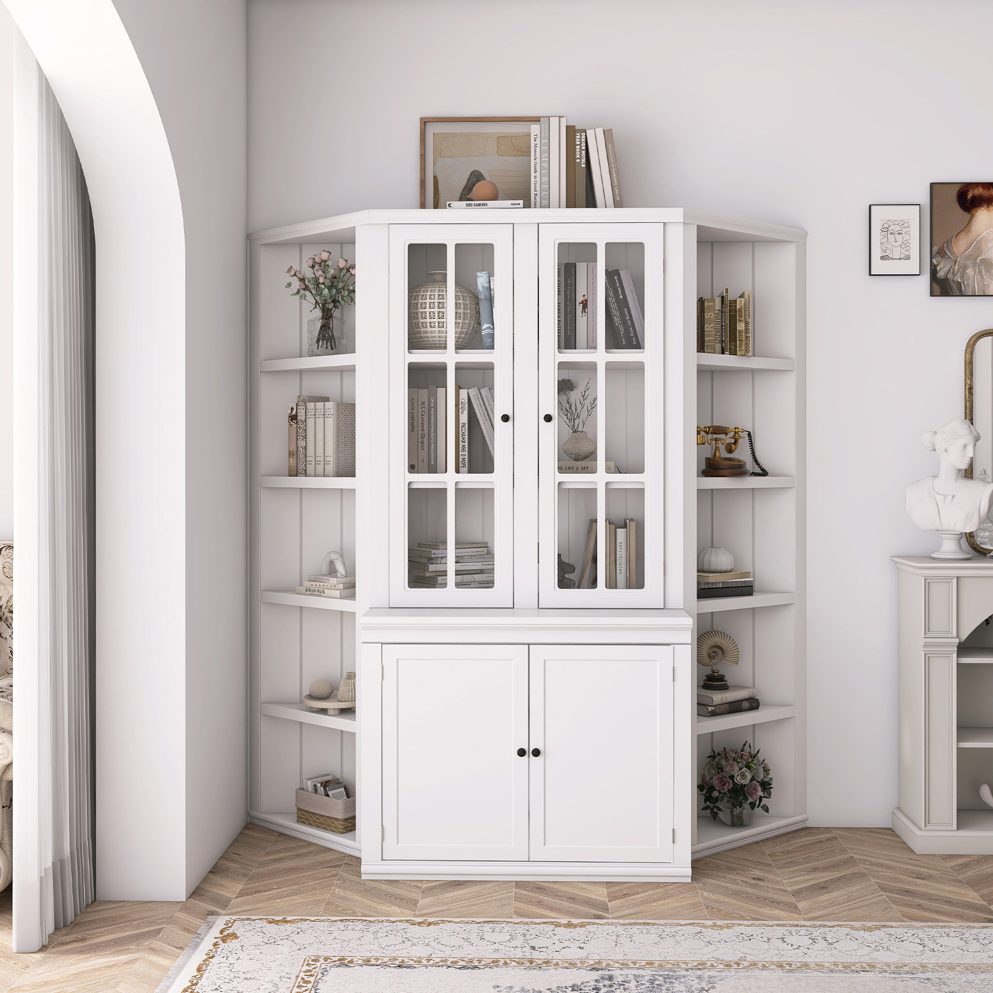 Red Barrel Studio® FREESTANDING BOOKCASES WITH TWO TRIANGLE SIDED | Wayfair