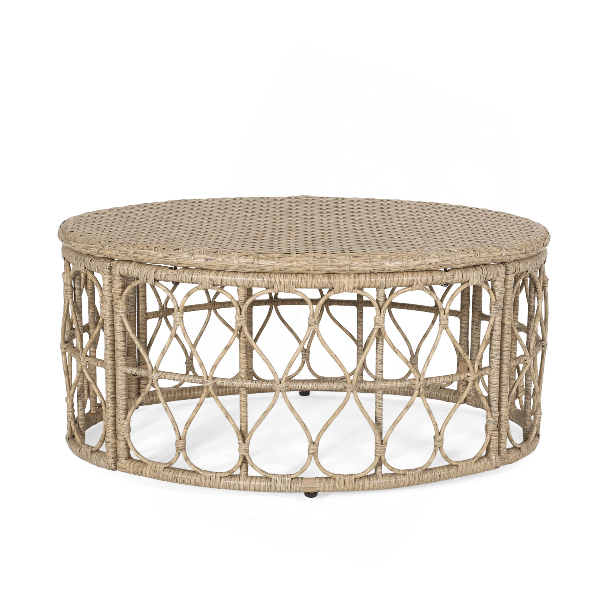 Dakota Fields Stylish Wicker Weave Coffee Table For Outdoor Spaces ...