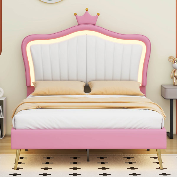 House of Hampton® Hanns Modern Upholstered Princess Bed With Crown ...