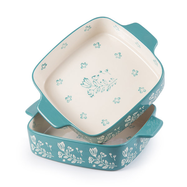 WISENVOY 9X9 Baking Dish With Handles Ceramic Casserole Dish Square ...