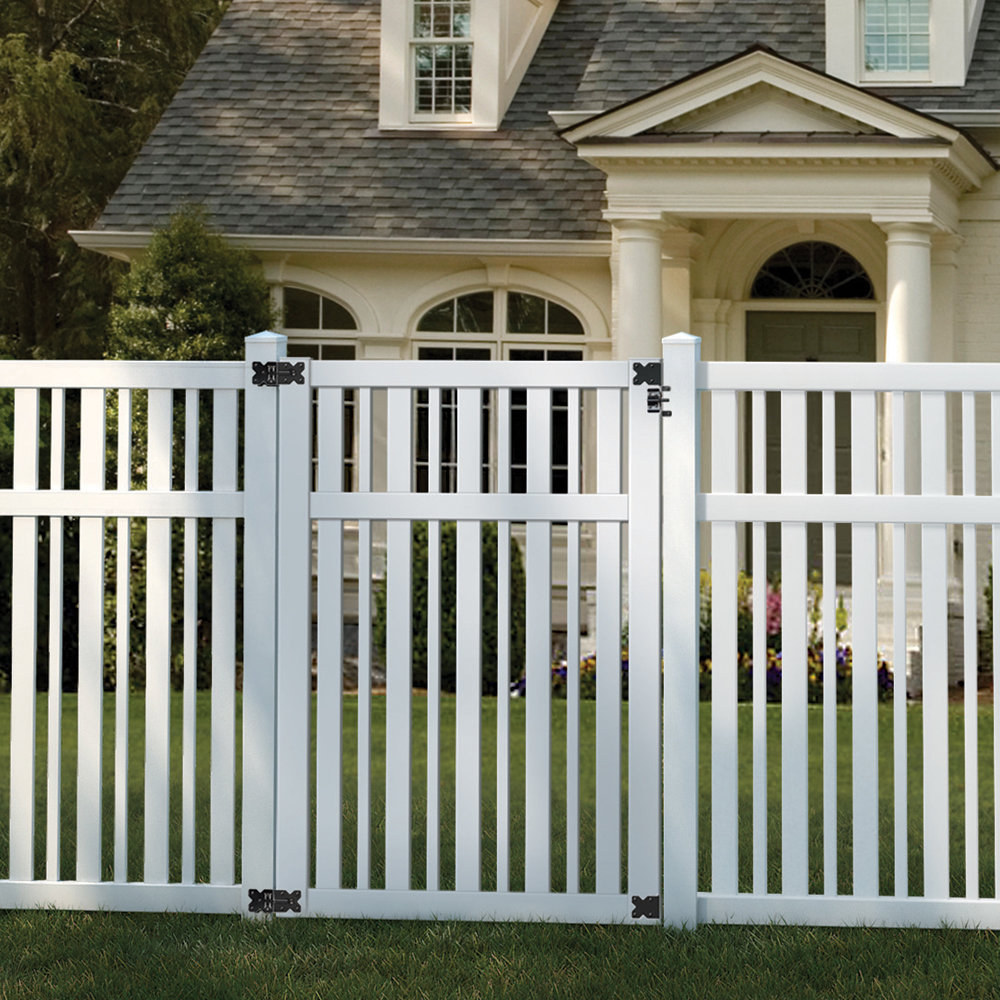 Outdoor Essentials Lafayette 72" H x 48" W White Vinyl Gate | Wayfair