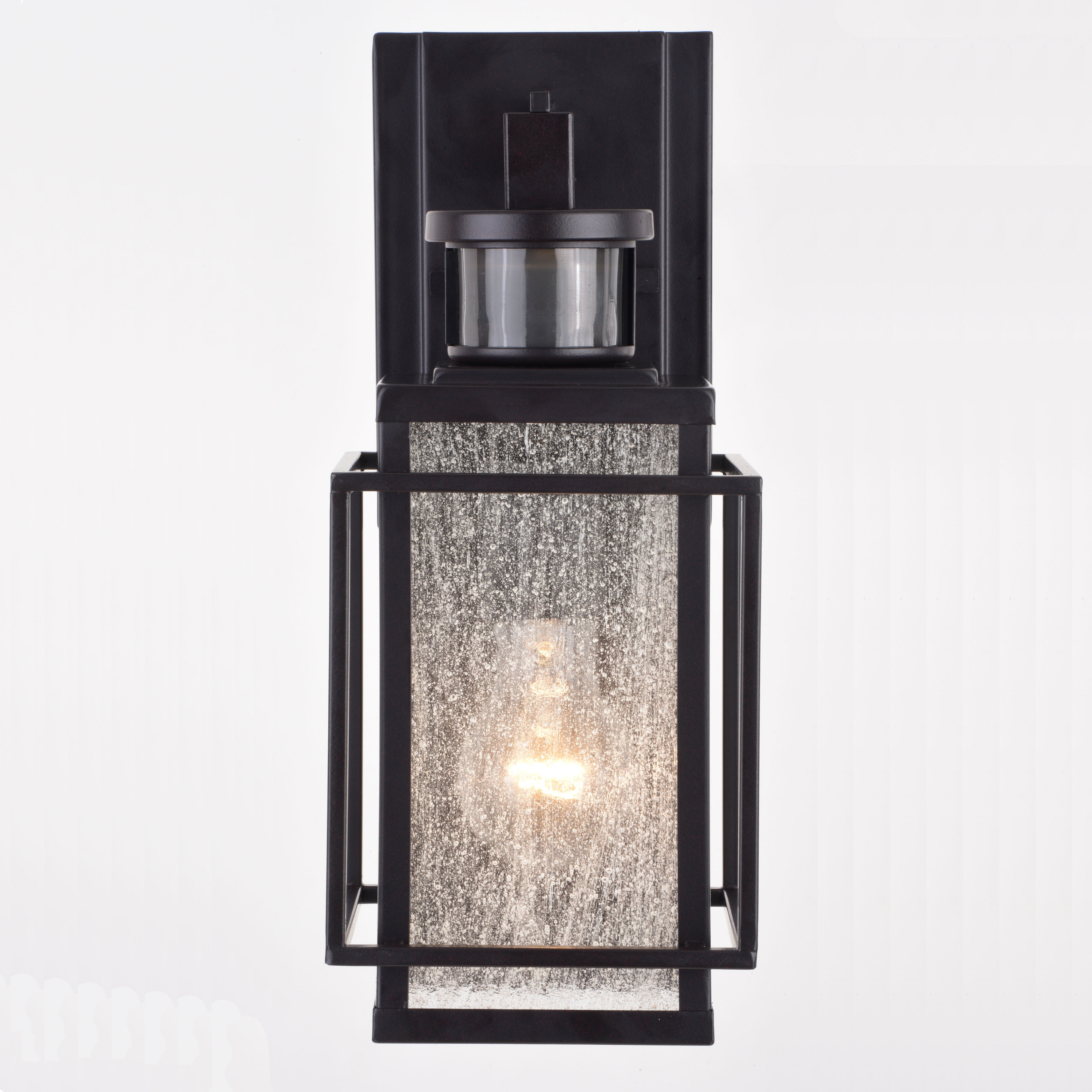 17 Stories Metal Bronze Motion Sensor Dusk to Dawn Outdoor Wall Light ...