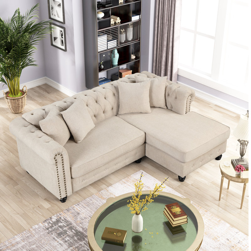 Lark Manor Anthwan 2 - Piece Upholstered Sectional & Reviews | Wayfair