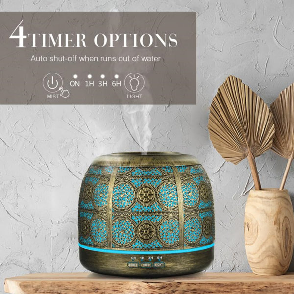 Bungalow Rose Essential Oil Diffusers For Large Room, Metal Diffusers ...