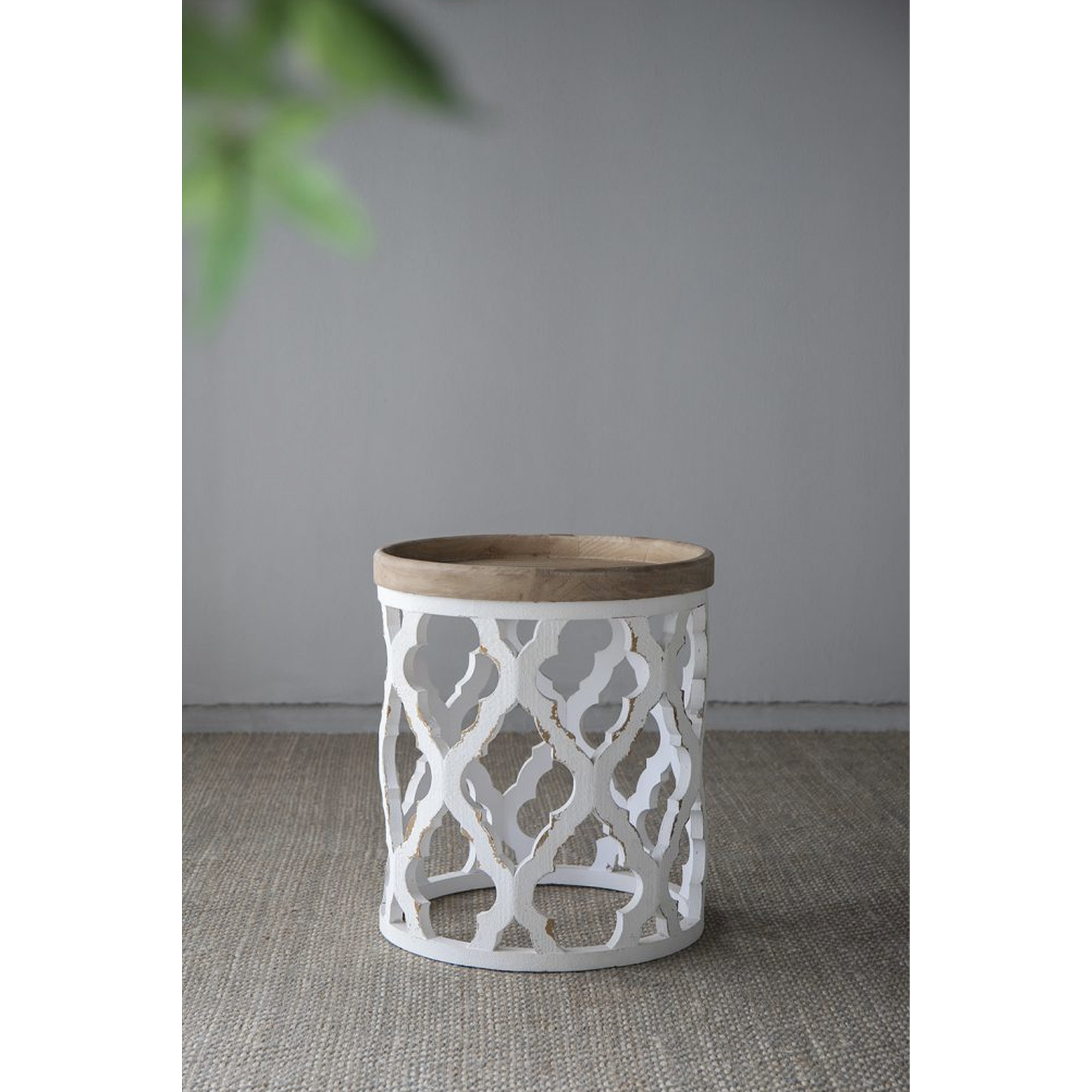 Ophelia & Co. 23" Large White Side Table, Classic Design Element, Fir ...