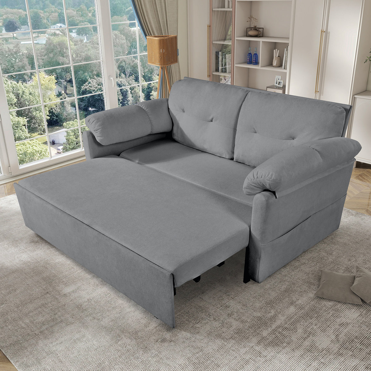 August Grove® Convertible Pull Out Sofa Bed Queen Size, 3-In-1 ...