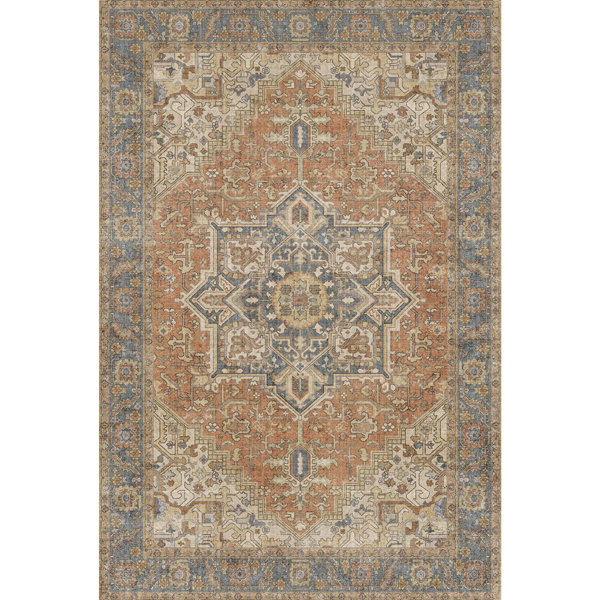 Bungalow Rose Bohemian Vintage Area Rug Washable Non Slip Moroccan ...