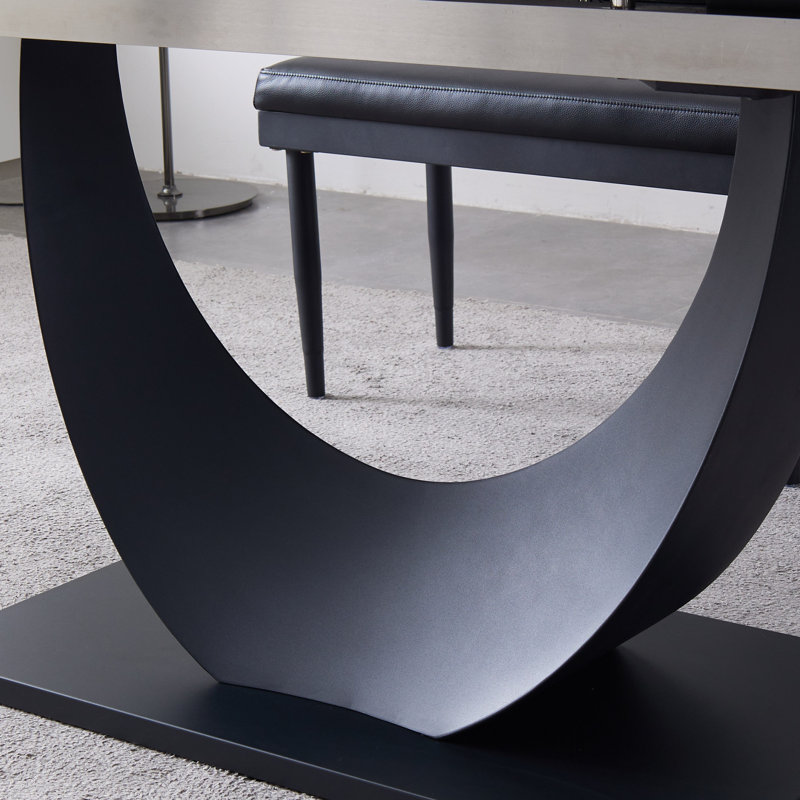 Ivy Bronx The 62"-86"W Luxurious Marble Extendable Dining Table With ...