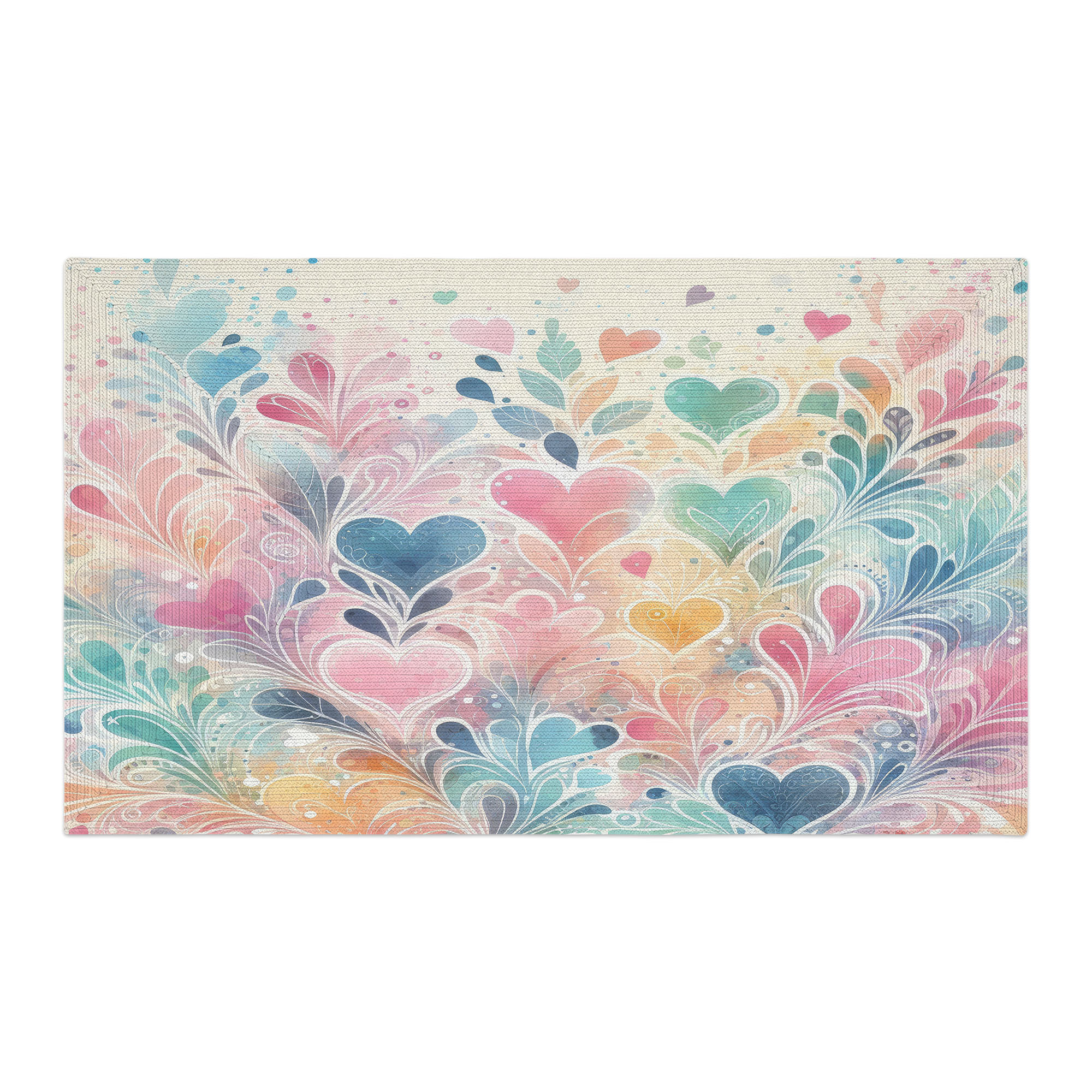 Red Barrel Studio® Heart Burst Splashes Braided Rug | Wayfair