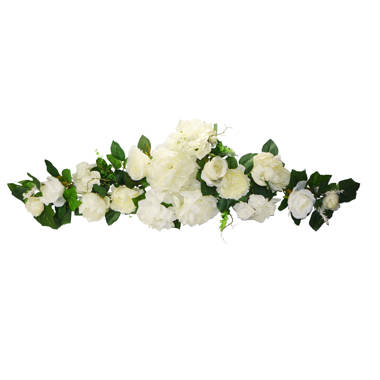 House of Hampton® 32" Cream Peony Rose Hydrangea Swag & Reviews | Wayfair