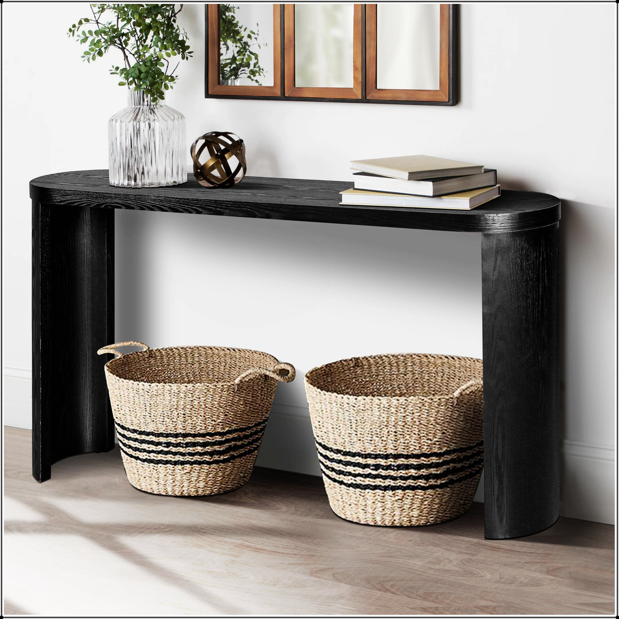 Latitude Run® 60'' Thick Top Entryway Table, Curved Legs, Support The ...