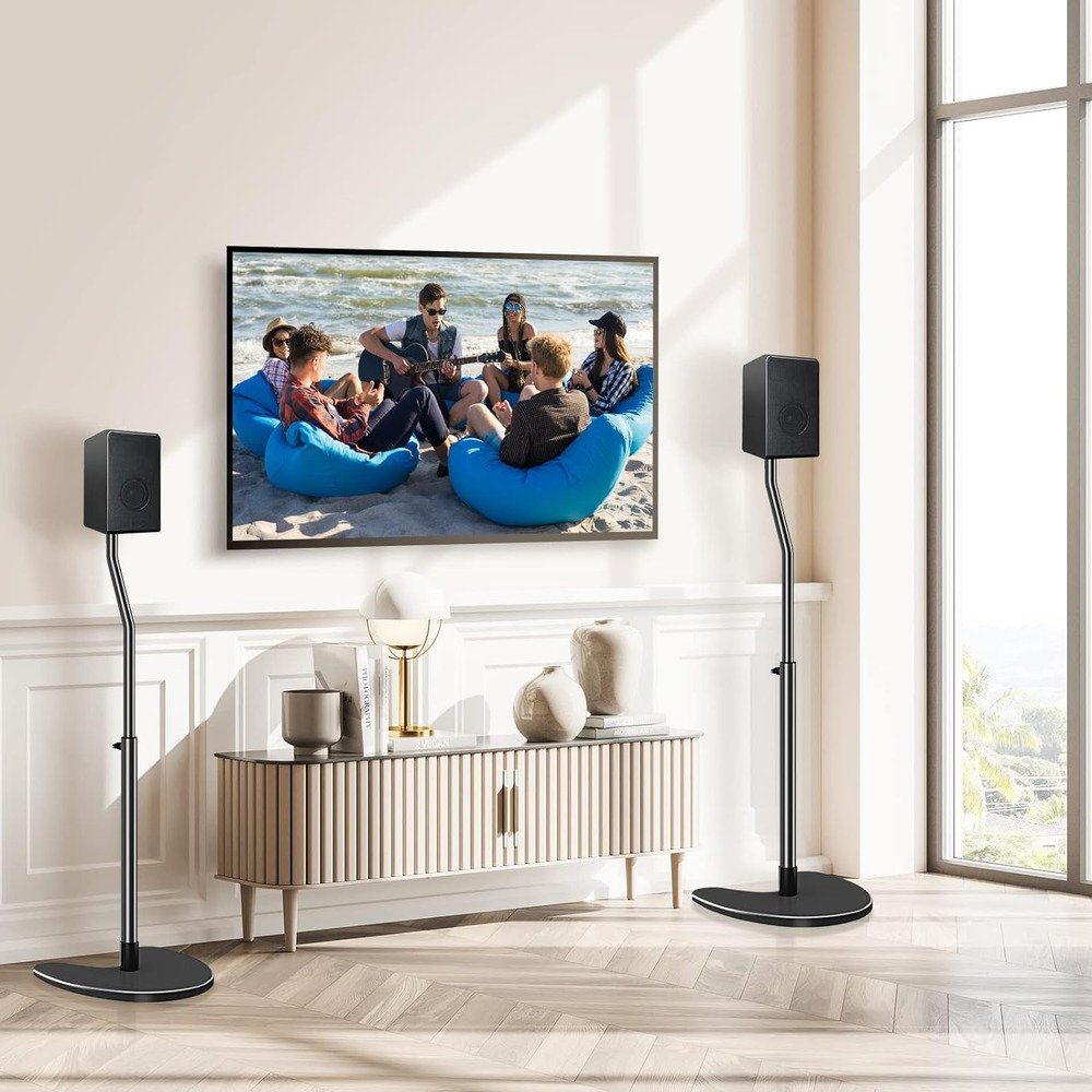 Symple Stuff Speaker Stands Pair, Max 40" Height Adjustable Speaker ...