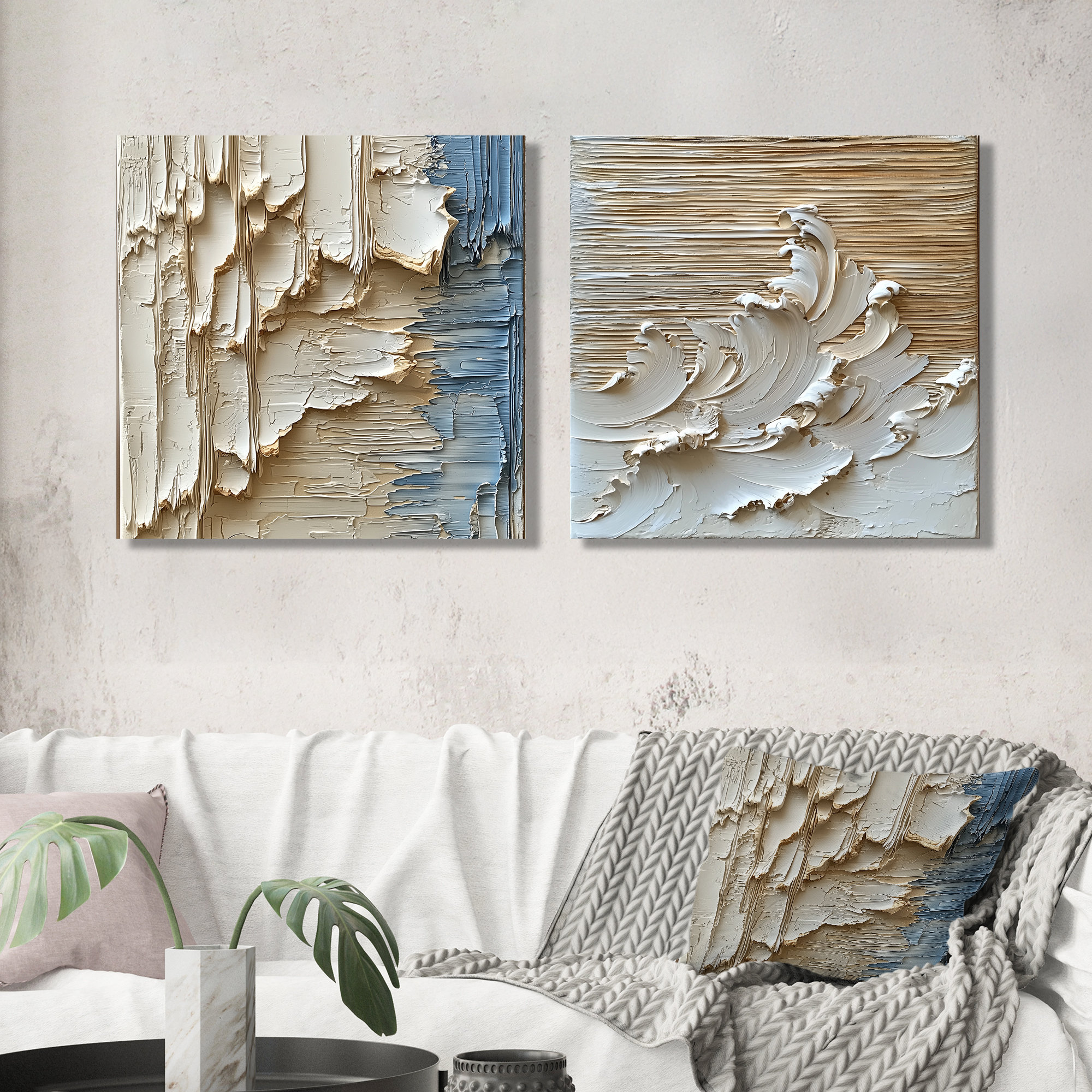 Wrought Studio™ Ascending Light Of Cream Waves Waters III - Modern Wall ...