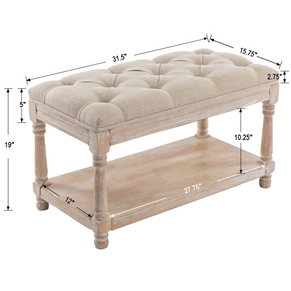 Ophelia & Co. Eirwyn Upholstered Shelves Storage Bench & Reviews | Wayfair