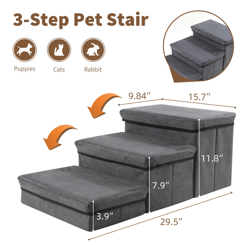 Tucker Murphy Pet™ Pet Stairs Step Ramp Folding Storage Stepper Pet ...