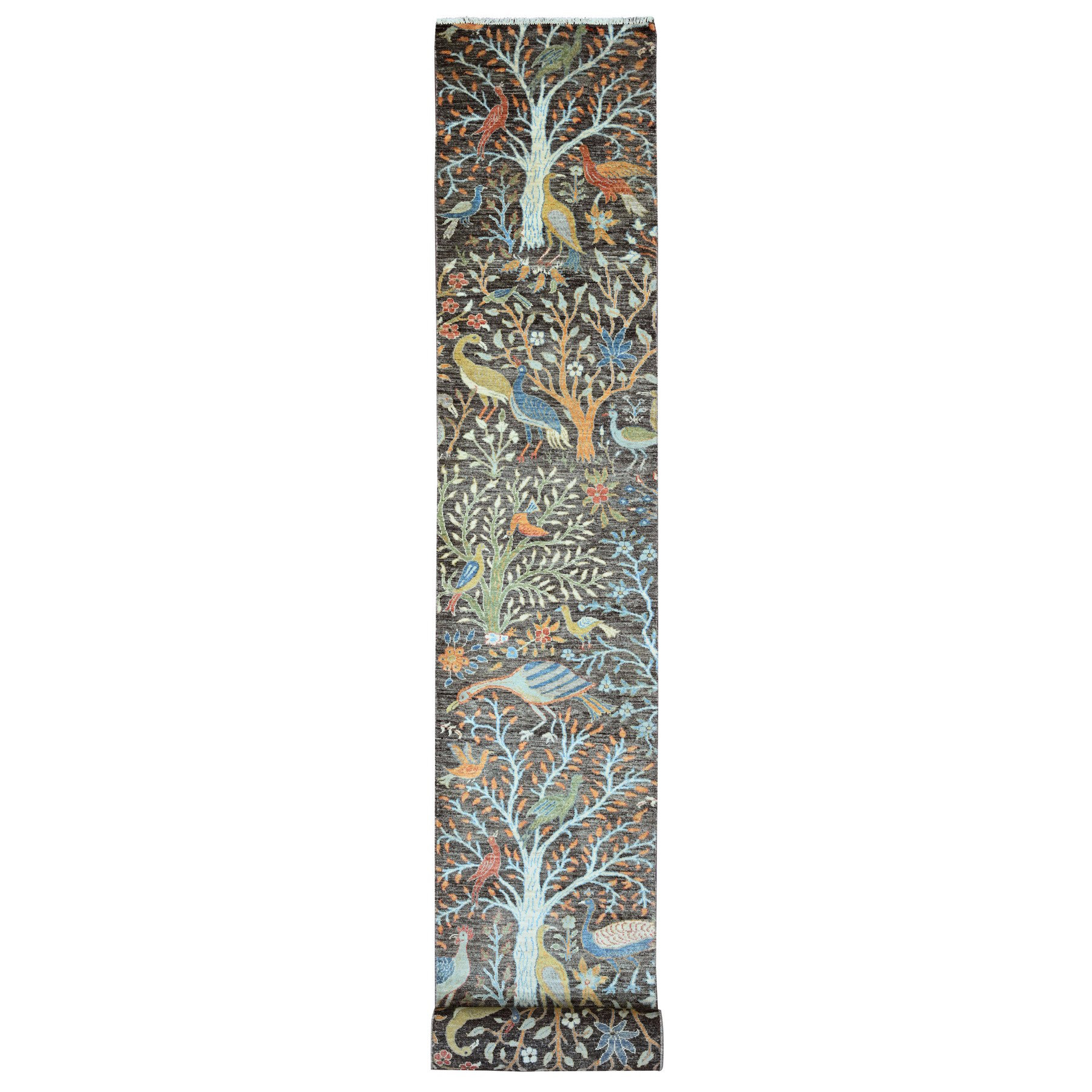 Bloomsbury Market 2'7"x23'7" Anchor Gray, Afghan Peshawar with Birds of ...