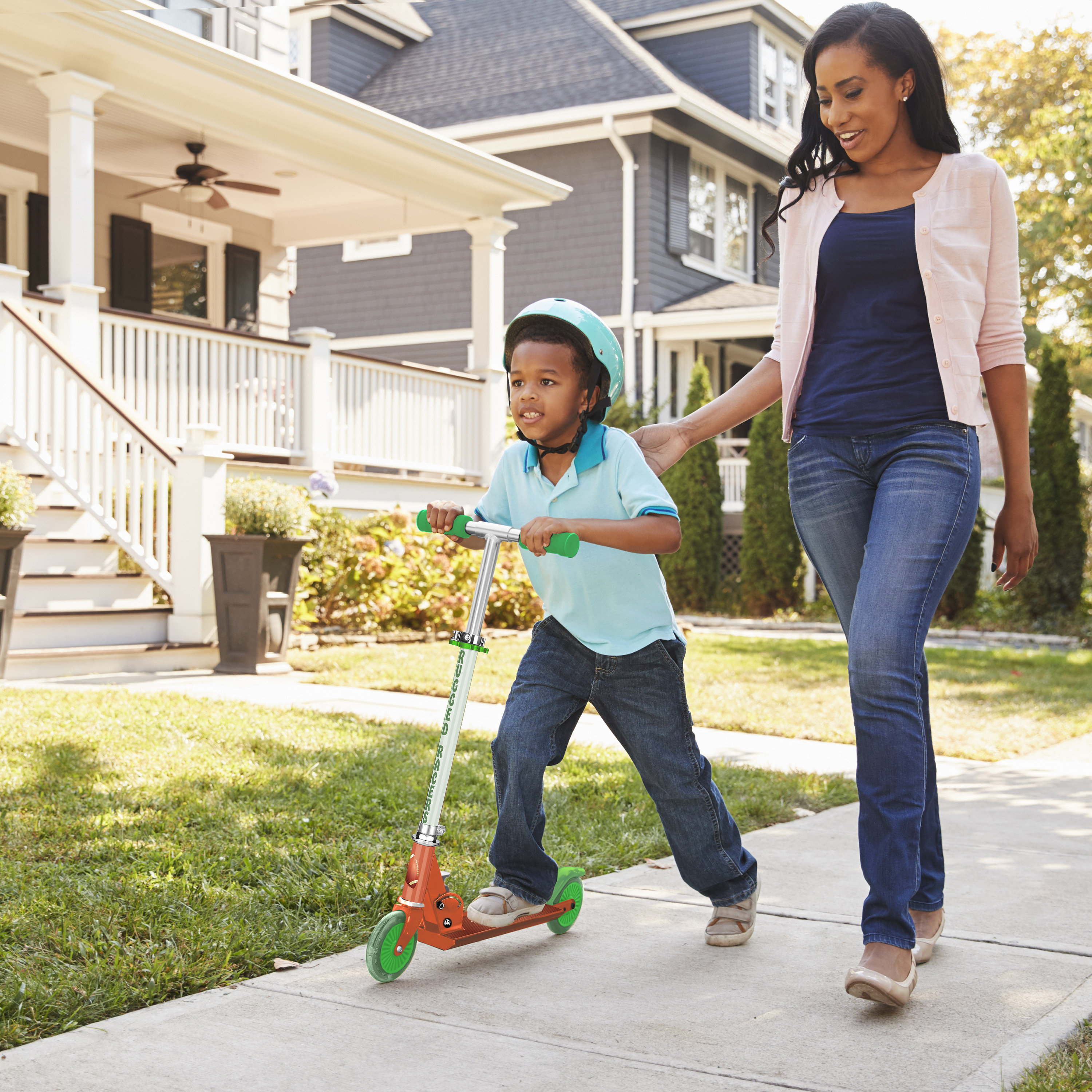 Rugged Racers Rugged Racer 2 Wheel Kick Scooter With Football Design ...