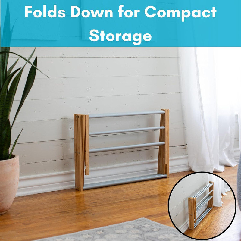 Novond Wooden Clothes Drying Rack 3 Tier | Wayfair