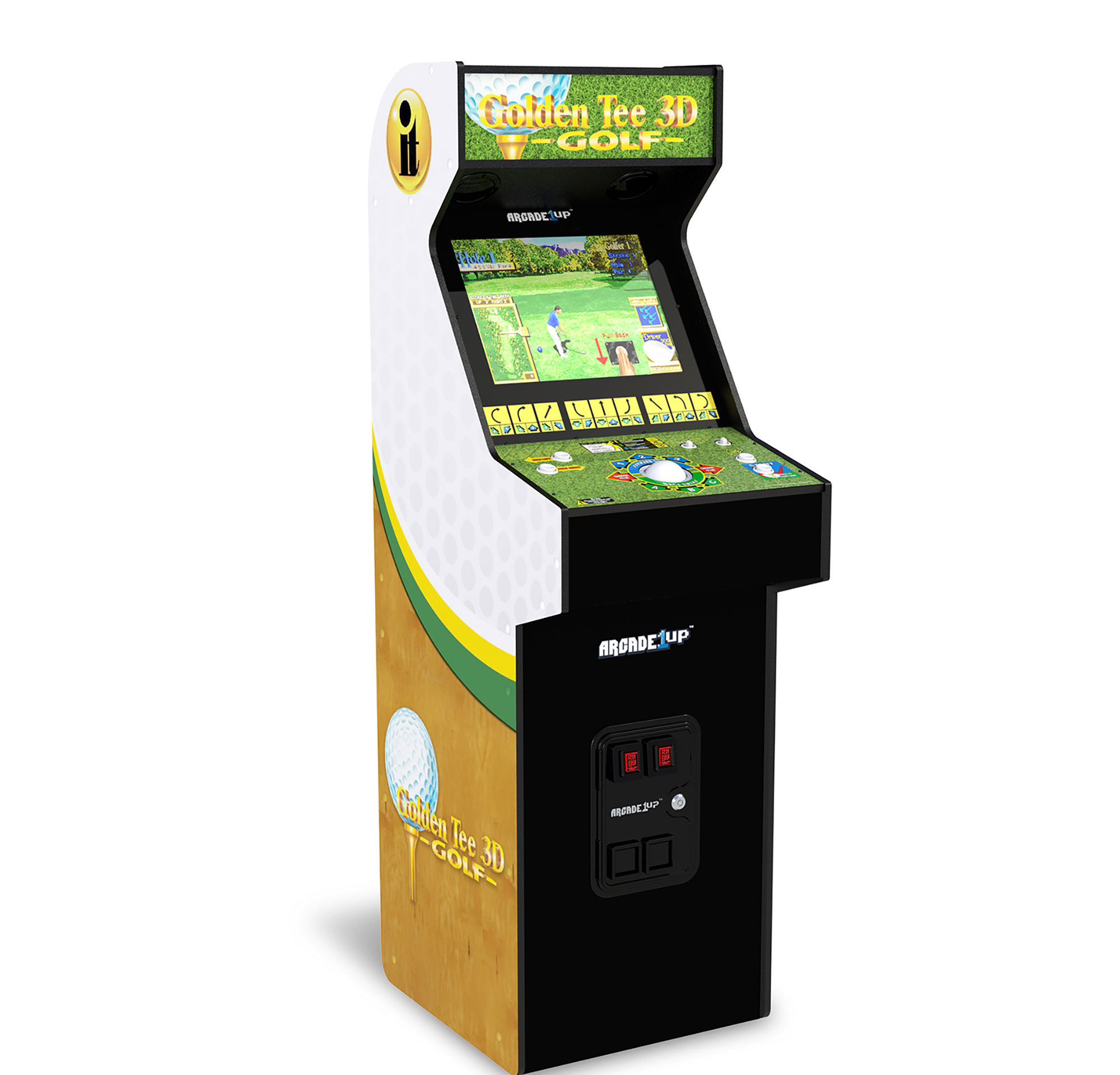 Arcade 1Up Arcade1Up Golden Tee 3D 35 th Anniversary Deluxe Arcade Machine 8 Games in 1 ...