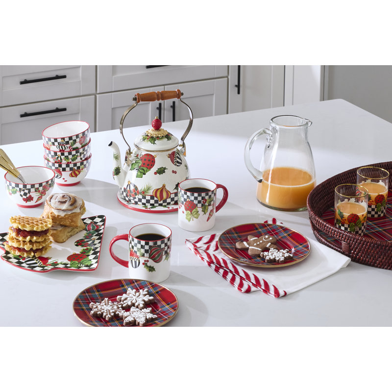 MacKenzie-Childs Deck The Halls Breakfast Bowls Set Of 4 | Wayfair