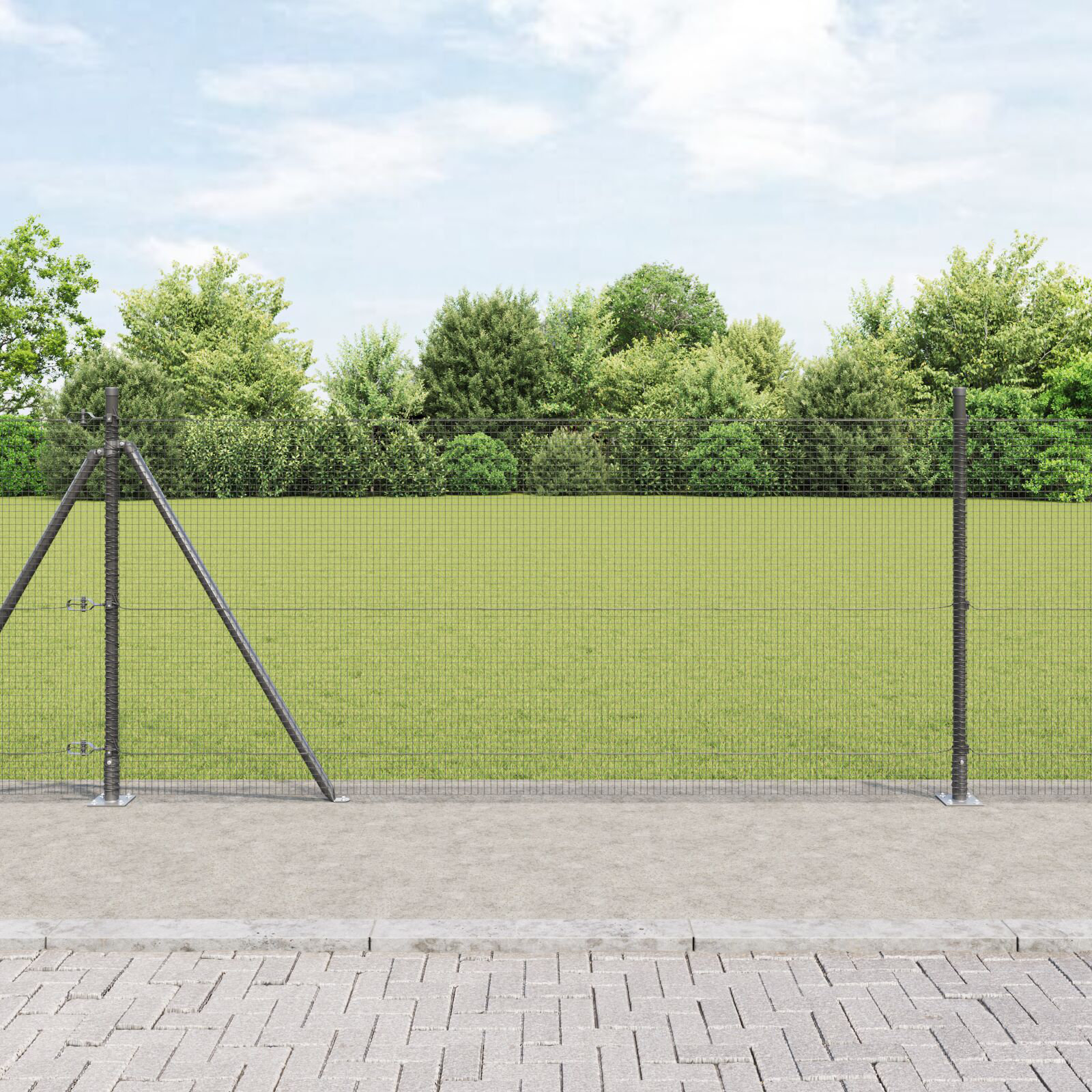 Dakota Fields 100cm H x 1000cm W Powder-Coated Steel Fencing Kits ...