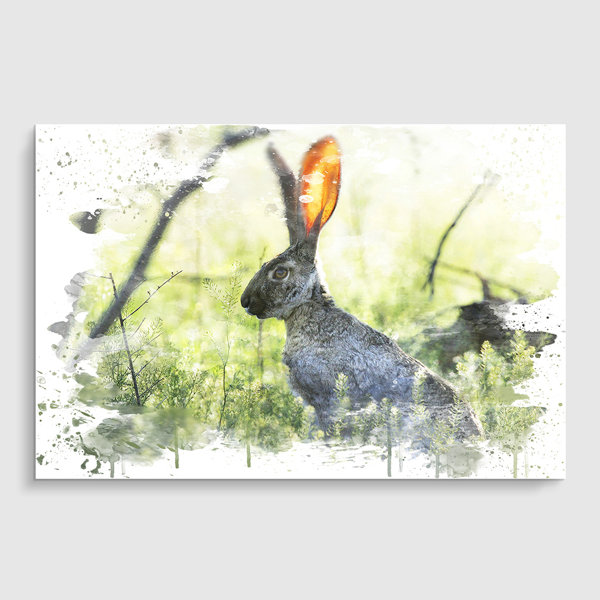 Happy Larry 'Hare in the Meadow' Graphic Art Print Poster | Wayfair.co.uk