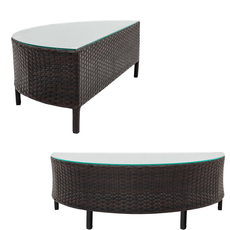 Latitude Run® 5-Piece Half Moon Outdoor Sectional Sofa Set, Patio All ...