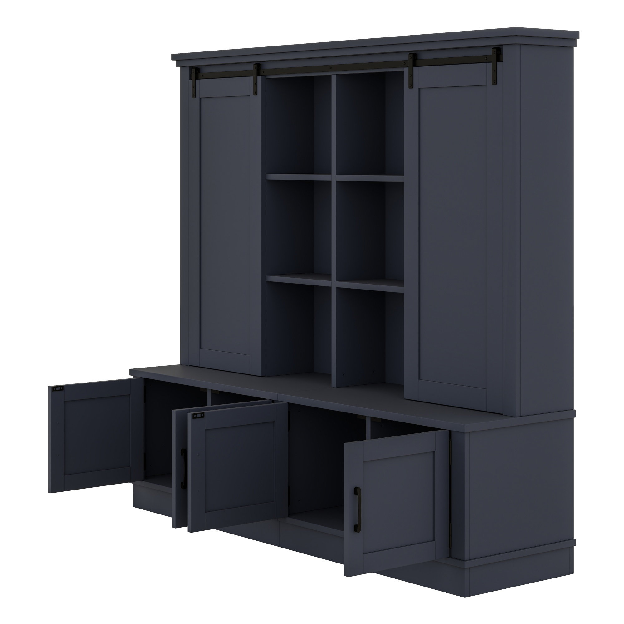 August Grove® The Multifunctional Entryway Cabinet With Sliding Rails ...