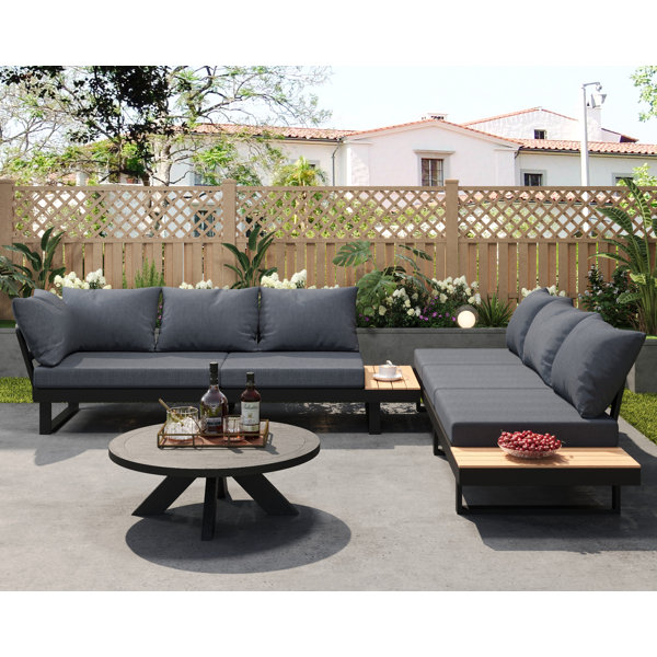 Latitude Run® Simeko 6 - Person Outdoor Seating Group with Cushions ...