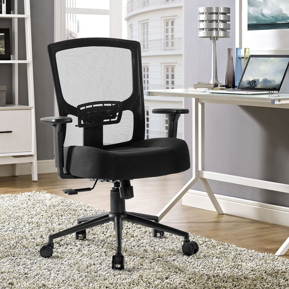 Inbox Zero Heavy Duty 500Lbs Swivel Metal Base Ergonomic Office Chair ...