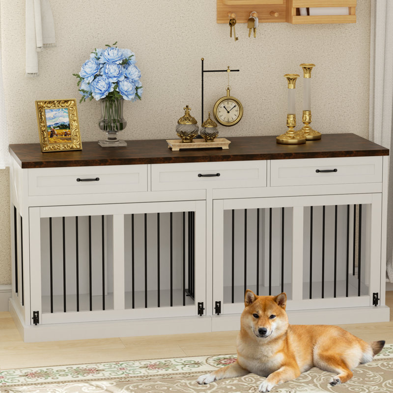 Tucker Murphy Pet™ 70.86'' Multi-Purpose Large Dog Crate Furniture With ...