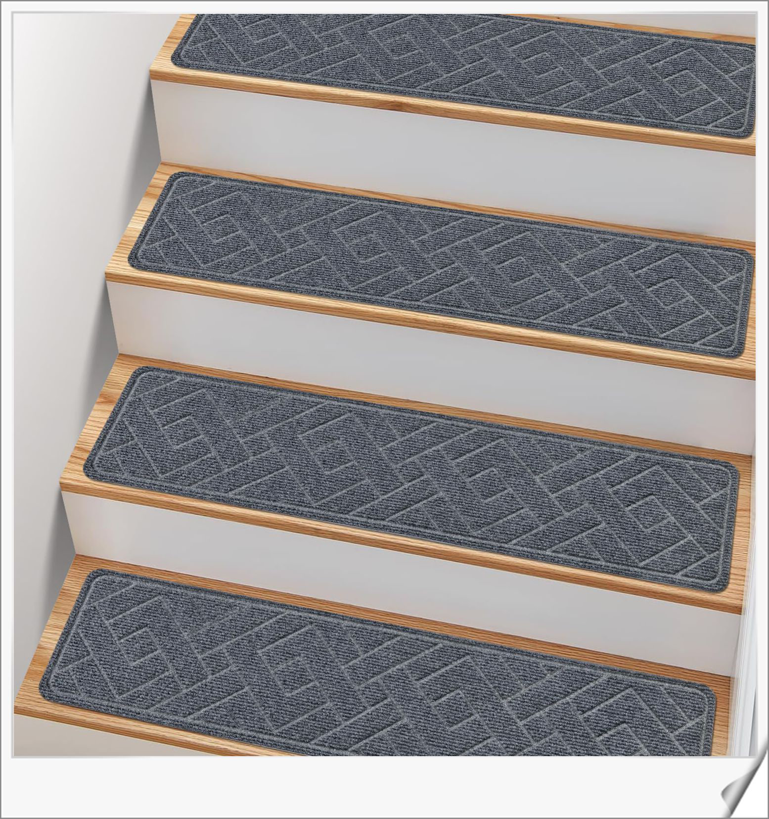 Latitude Run® Non Slip Stair Treads For Wooden Steps Stairs Carpet Treads Indoor With Reusable ...