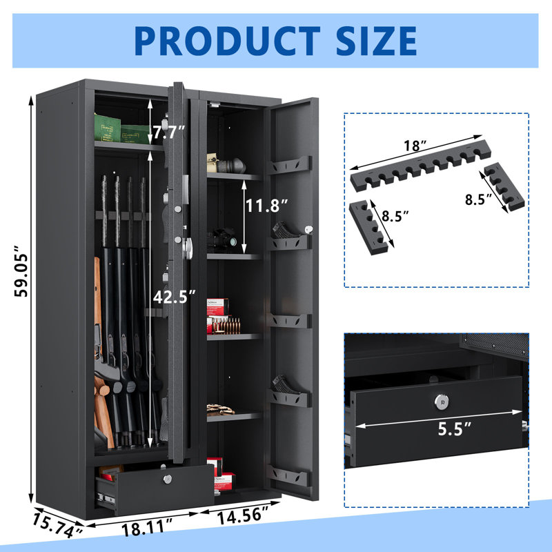 Kaer 15-20 Gun Safe,gun Safes For Home Rifle And Pistols,large Gun ...